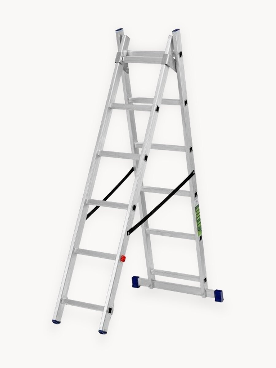 Лестница Сибртех , 2 х 6 ступеней, алюминиевая, двухсекционная,97906