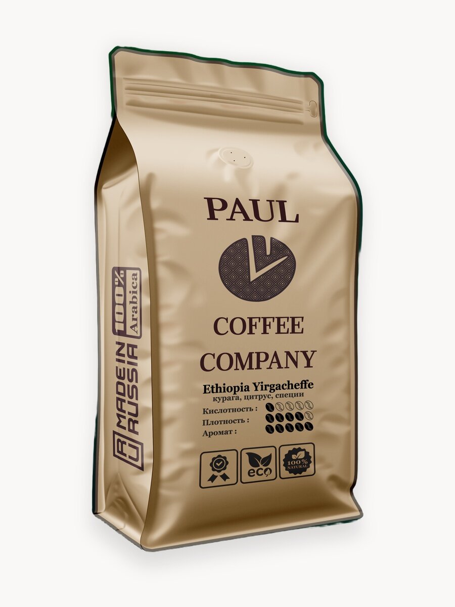 Кофе в зёрнах Paul Coffee Company Иргачеффе 250 г