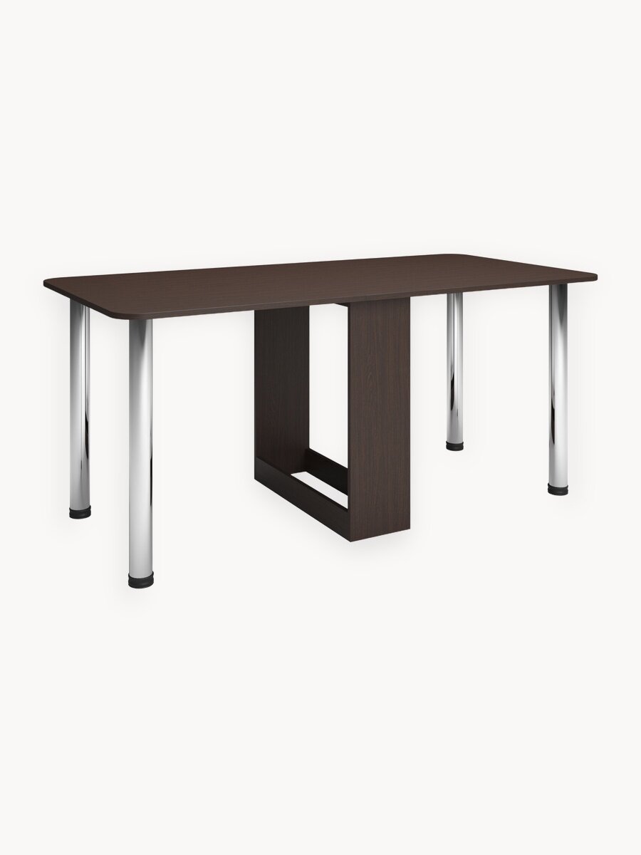 Стол книжка раскладной узкий Venezia трансформер кухонный, обеденный лофт, откидной для гостиной ЛДСП венге Ами мебель