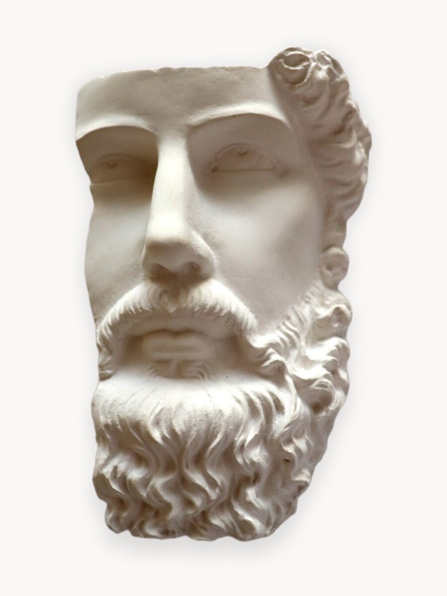 Гипсовая статуэтка 14 см . Украшение интерьерное. Греческая скульптура фрагмент. Настенный декор. Декор интерьера.