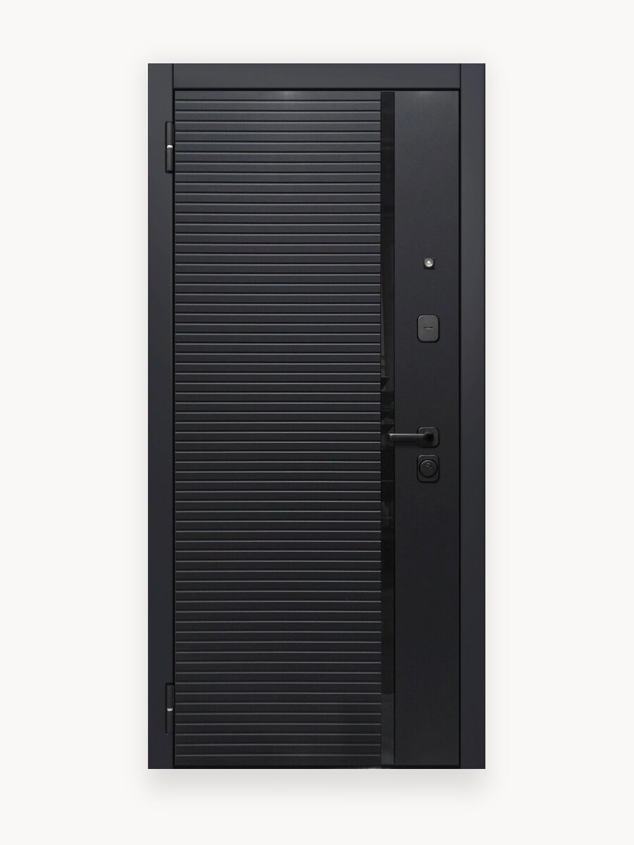 Входная дверь Ferroni Черное Зеркало Сатин Черный (860мм) левая