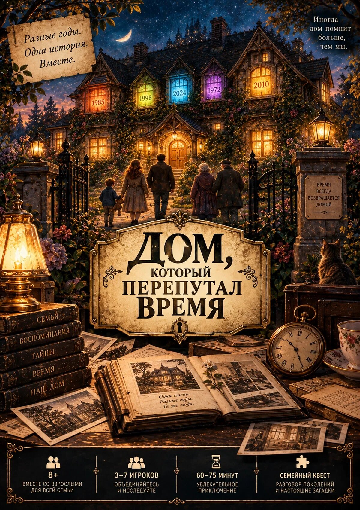 Квест «Дом, который перепутал время» — полный PDF-комплект для домашней печати