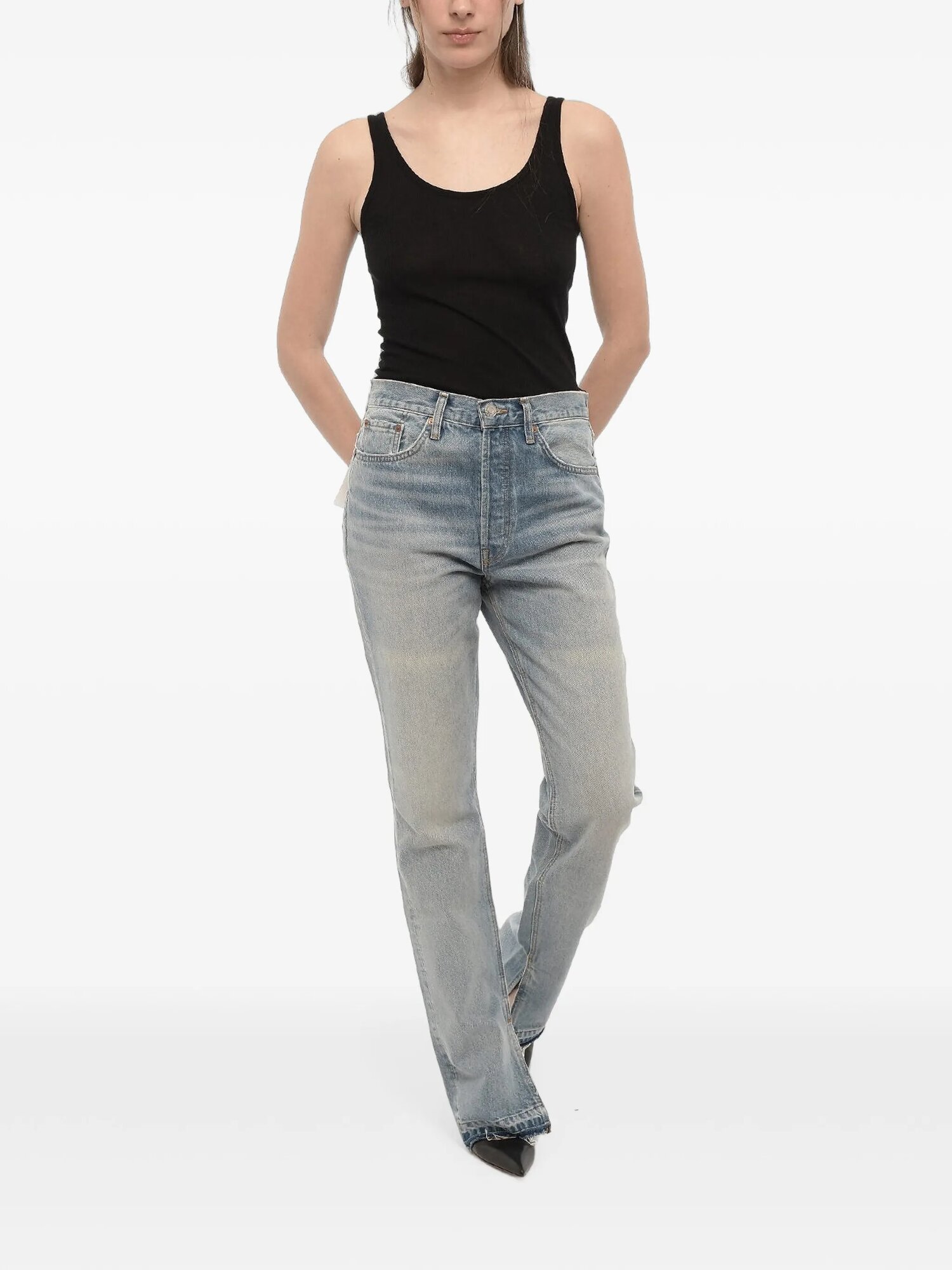 Джинсы Re/Done Straight-leg split-ankle jeans, размер 27, синий — фото 1