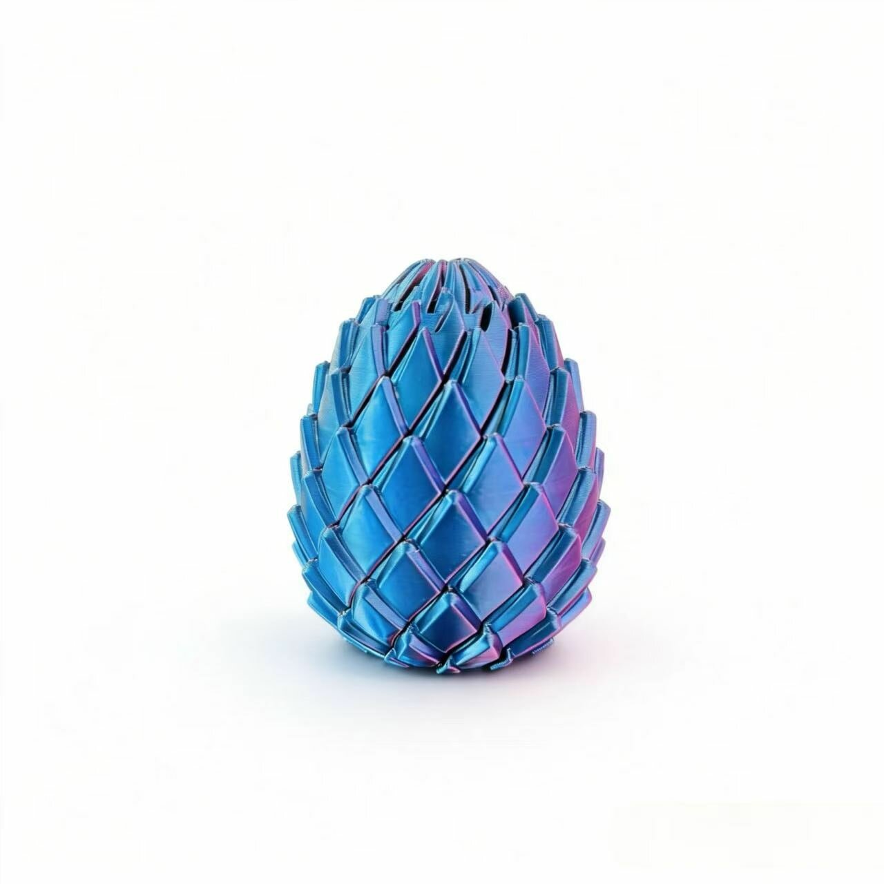3D Printed Dreamy Blue Twisty Fidget Egg Stress Relief Toy Small Size 5.7cm for Relaxation