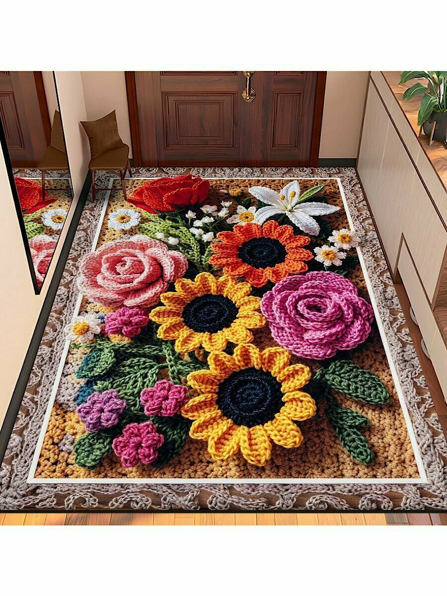 Коврики для ванной из шерстяной ткани, нескользящие, износостойкие, грязеотталкивающие, впитывающие коврики40x60