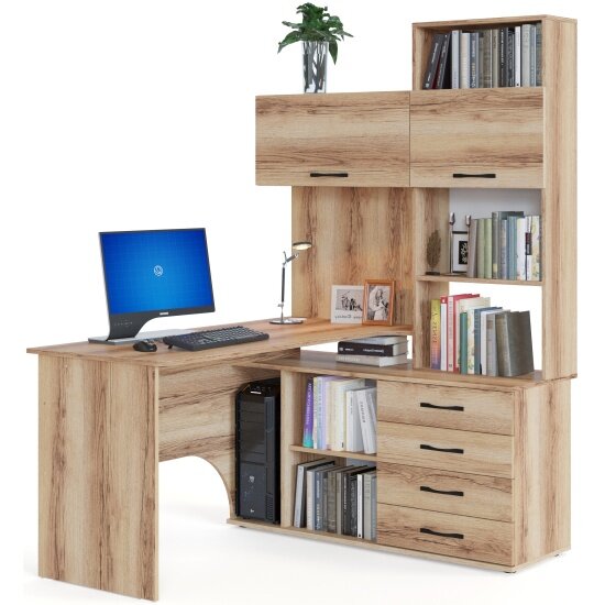 Стол компьютерный Мебельная Фабрика "сокол" КСТ-14.1П Правый Дуб делано