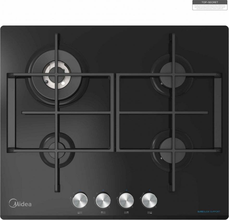 Газовая варочная поверхность Midea MG621TGB черный
