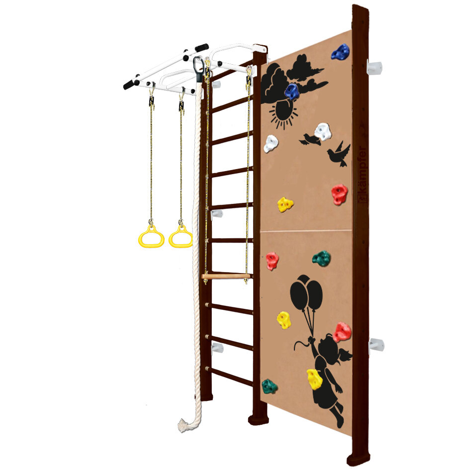 Шведская стенка Kemfer Jungle Wall Girl №5 Шоколадный Стандарт белый турник