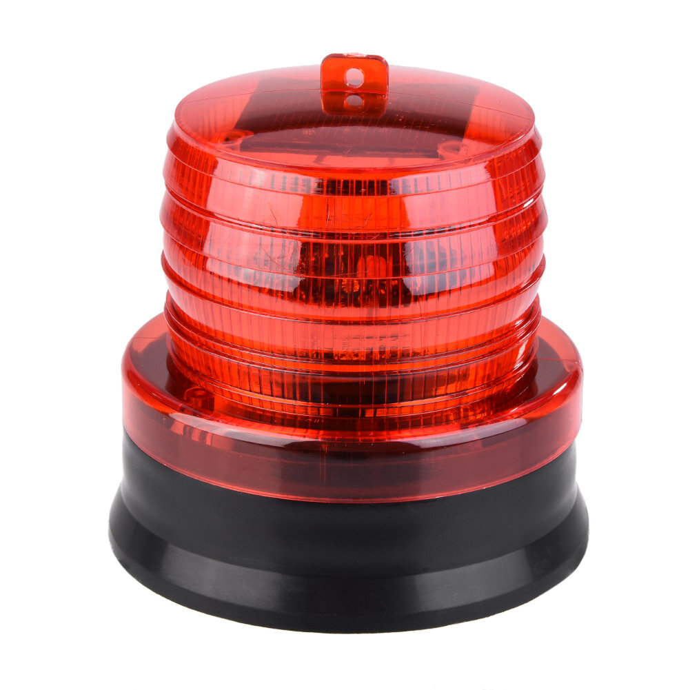 2V Solar Flashing Strobe Beacon Emergency LED Warning Light Car Auto Lamp Red