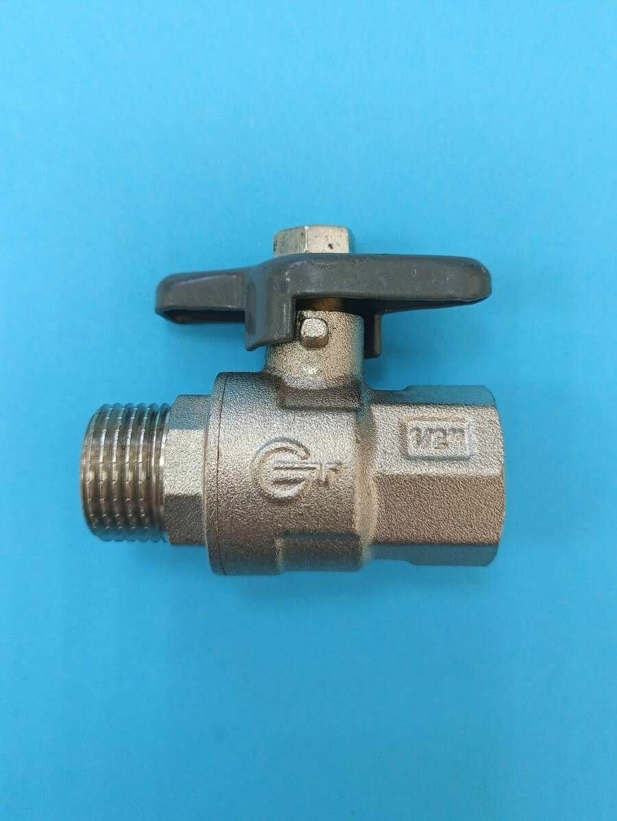 Кран шаровой 1/2" Dn15 гайка/штуцер ручка "бабочка" Giatti (арт.1806)