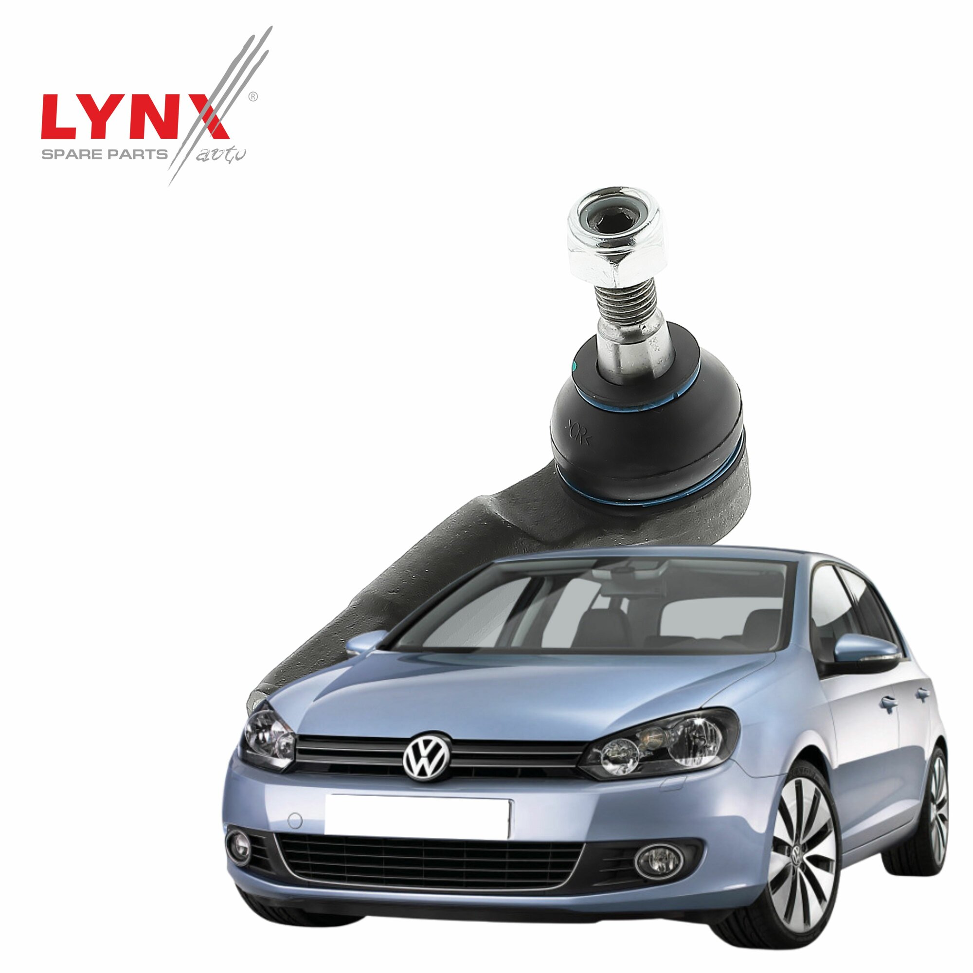 Наконечник рулевой Volkswagen Golf (6) / Фольксваген Гольф 2008 2009 2010 2011 2012 2013 / левый, 1шт, LYNXauto