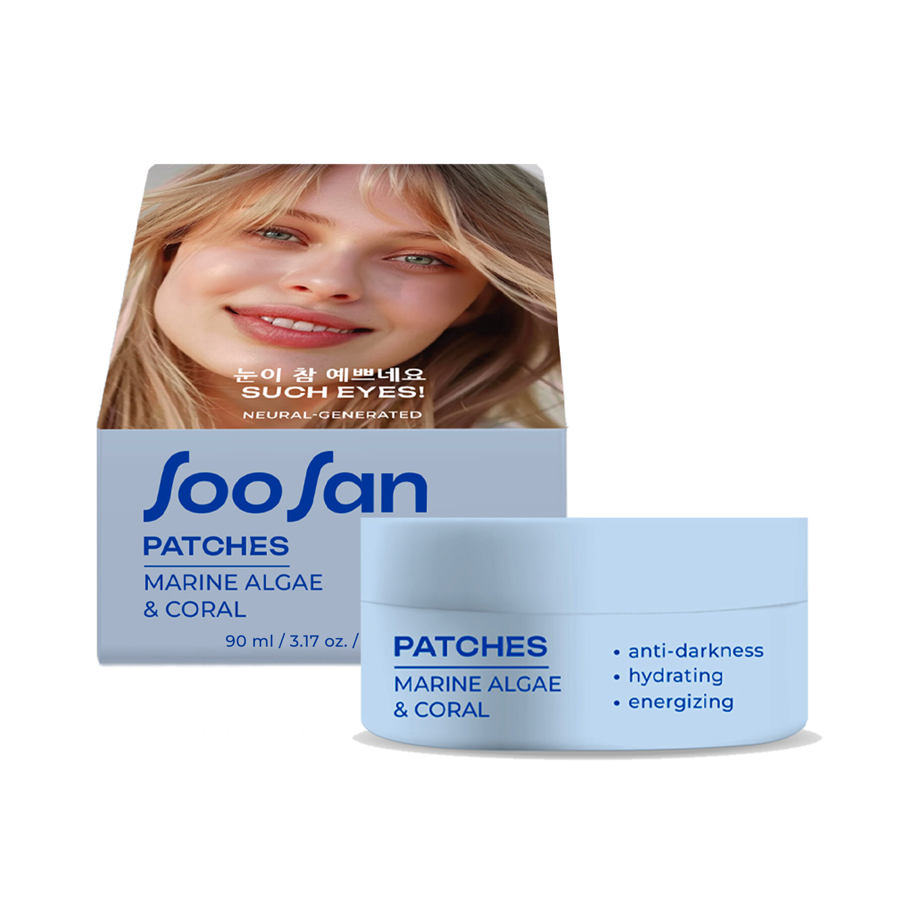 SOOSAN Патчи для глаз от отеков и мешков с экстрактом морских водорослей и кораллом Patches with Marine Algae & Coral 90мл