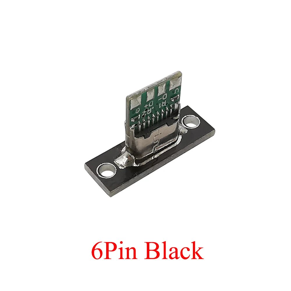 USB разъем Type C для ремонта 10Pcs, Black 6Pin