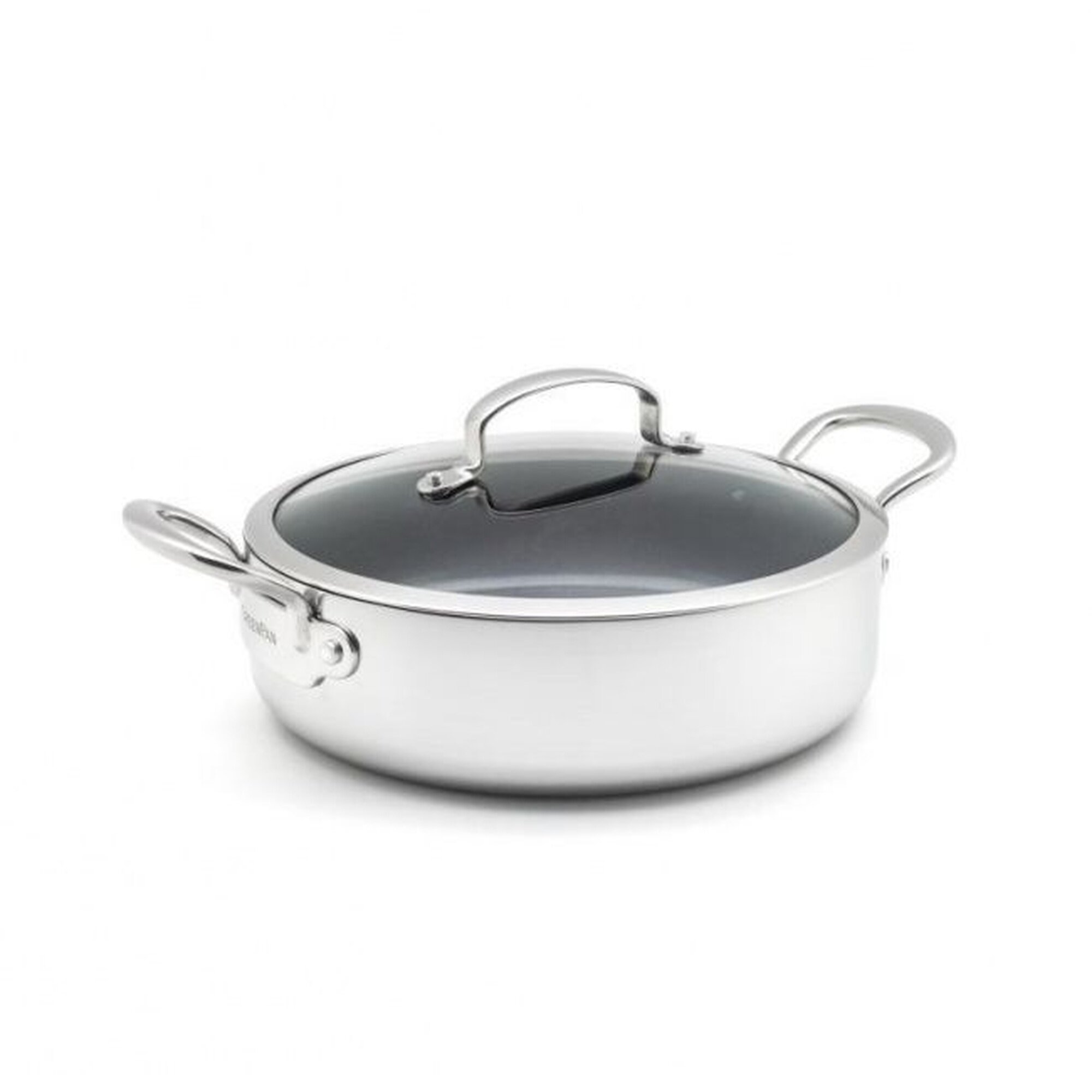 Кастрюля - GreenPan Premiere - из нержавеющей стали, 26 см, 3,8 л, + крышка, цвет матовое серебро, 4895156673682