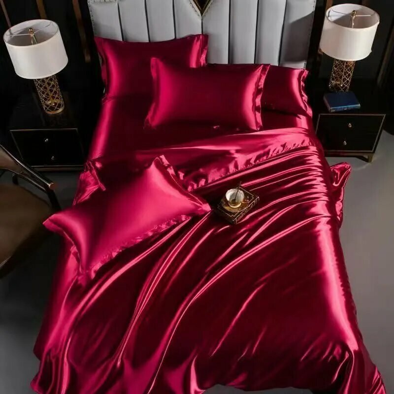 200x230Комплект постельного белья, Натуральный шелк, Двуспальный, наволочки 48x74