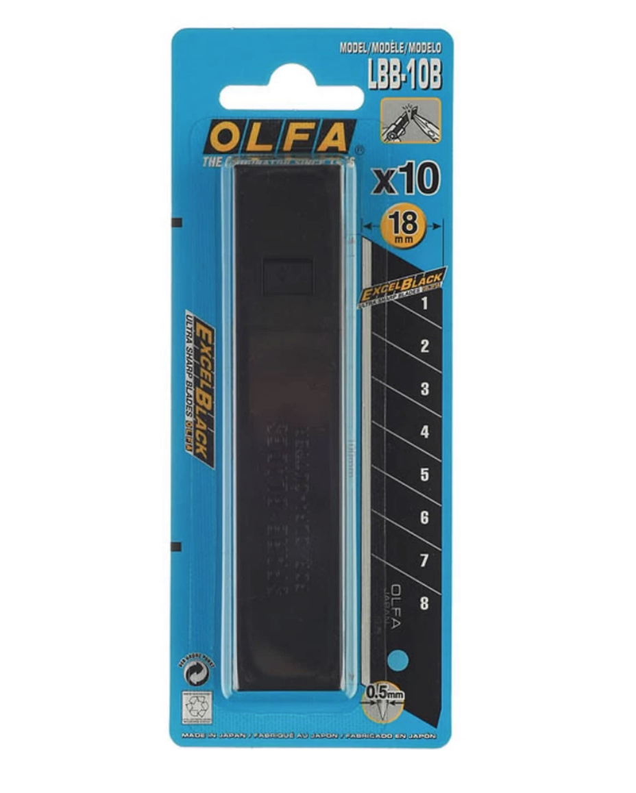 Лезвие для ножа Olfa 18 мм прямое (10 шт.) титановое покрытие