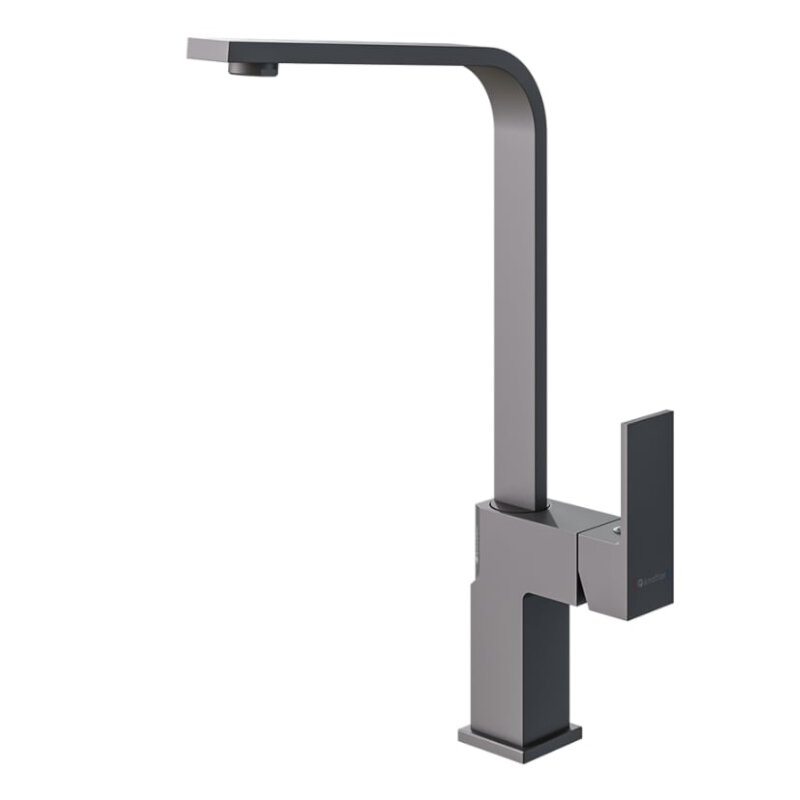 Смеситель для кухни Knotlor KN-21/GM, вороненая сталь