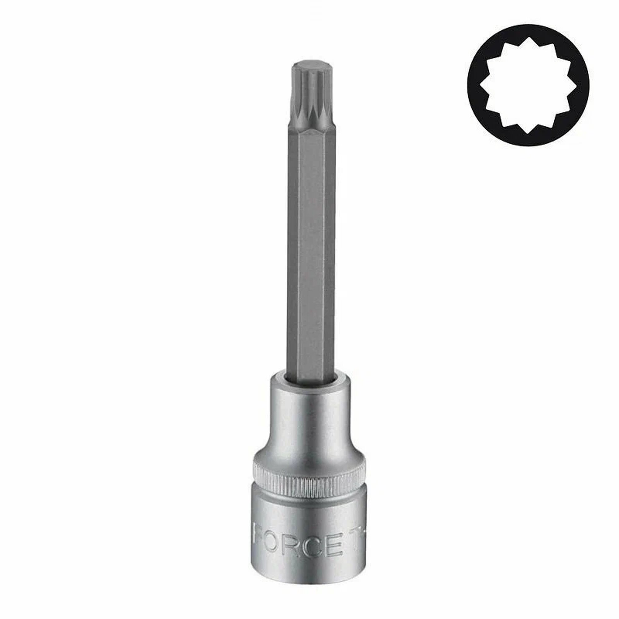 1/2" Головка-бита Spline М12 L 100 мм без отверстия, FORCE 34810012
