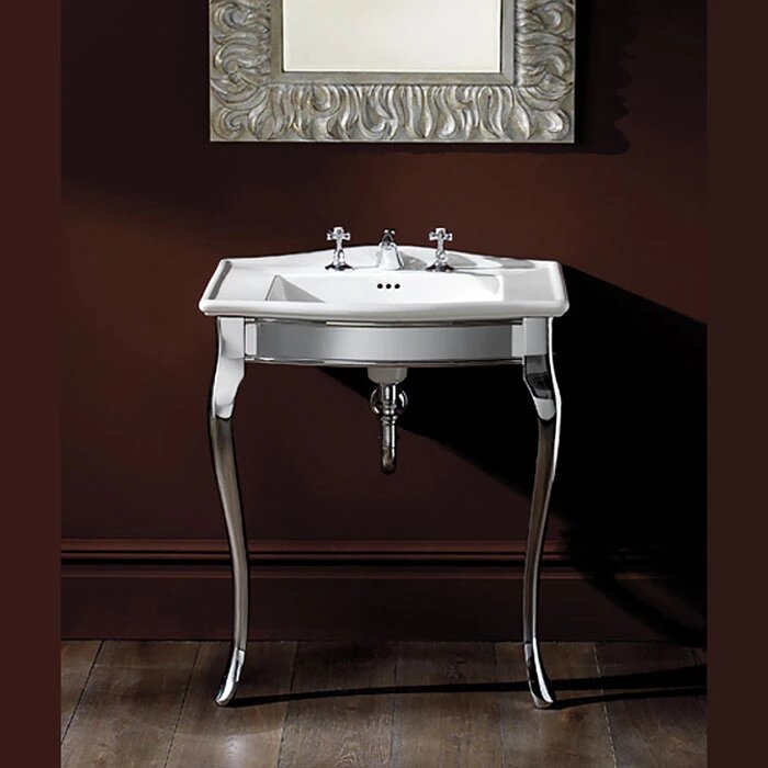 Devon&Devon Lady Декоративная структура 69.5х50см, с раковиной на 3 отв, напольная, цвет: хром/