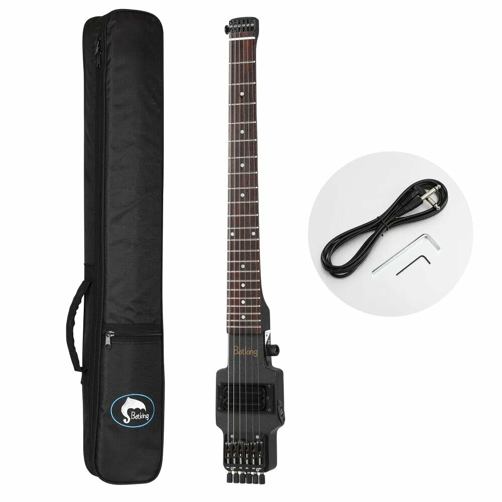 Batking Электрогитара Fixed Headless Guitar_Black Fixed Bridge Design 6-струнная, корпус Клен