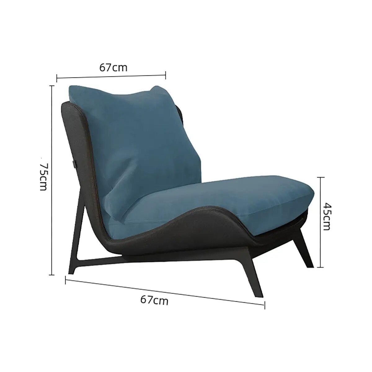 Компактное мягкое кресло без подлокотников Boston (цвет синий)