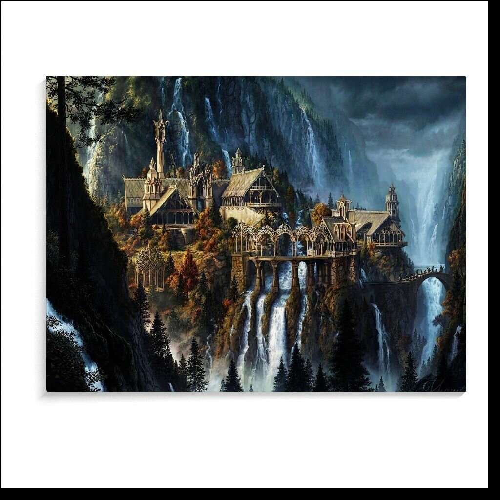 Пазлы 1000 элементов, Властелин колец / хоббит, 75х50 см, Деревянный пазл для