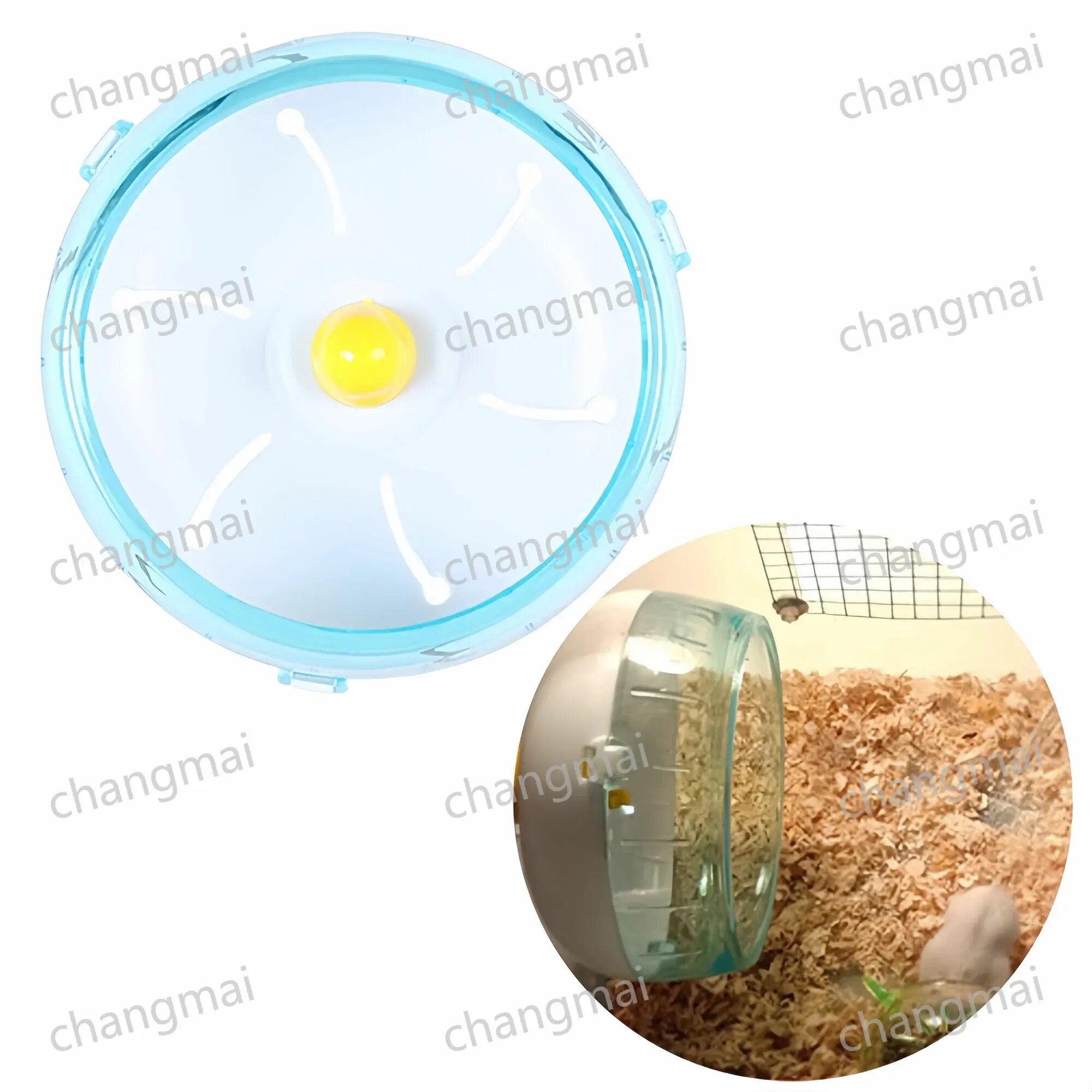 14см синий Беговое колесо бесшумное для хомяков, крыс, песчанок