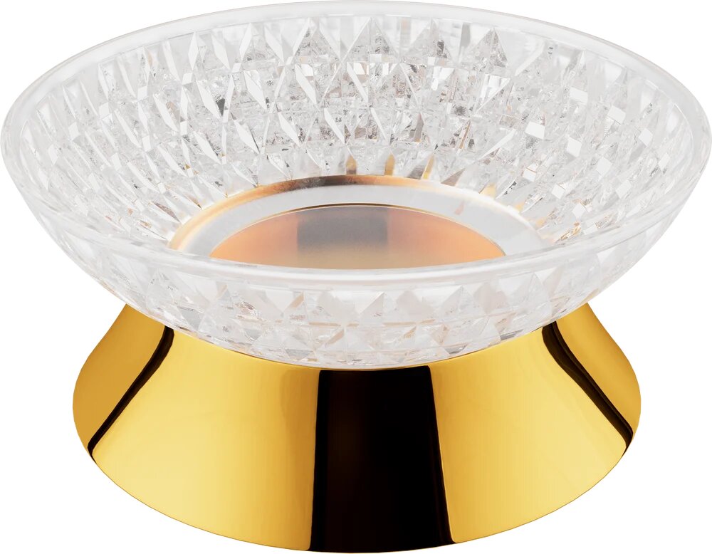 Мыльница Defne banyo Lafielle gold стеклянная, настольная, золотая