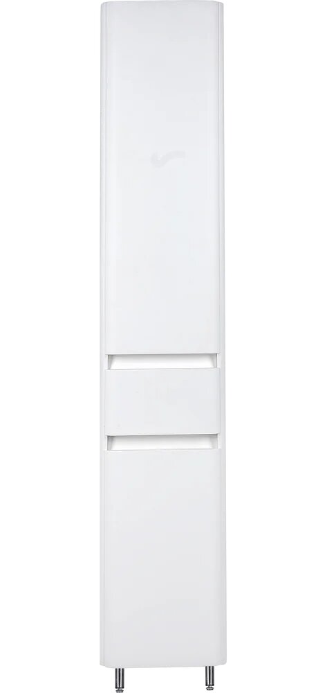 Шкаф-пенал для ванной Style Line Атлантика 35 L с бельевой корзиной, подвесной, напольный, 35 см, белый, матовый, с ящиком, с дверками, из МДФ