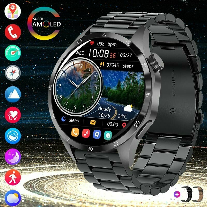 Умные часы Smart Watch Premium 4 Pro, Edition 2024-2025, 46мм, 3 ремешка в комплекте, (наручные смарт часы для айфон/андроид) электронные