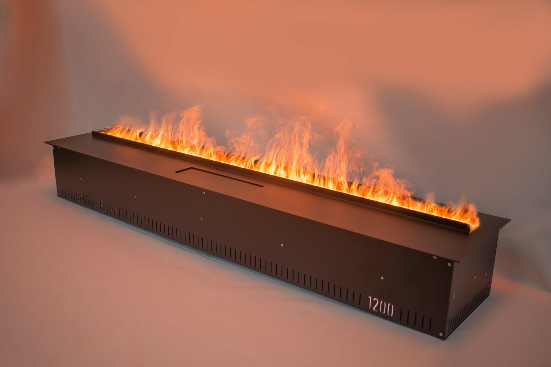 Электрический камин Schones Feuer 3D FireLine 1200 (длина 123 см.) с управлением Яндекс Алисой и 3D эффектом "живого пламени" (без стекла)