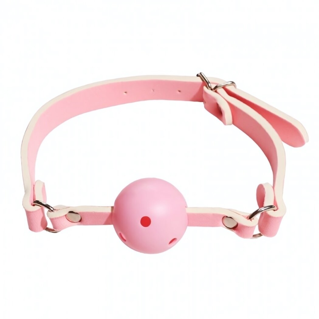 Кляп дышащий 'Rosyland', розовый, диаметр 4см, длина 61см, мягкий ремешок