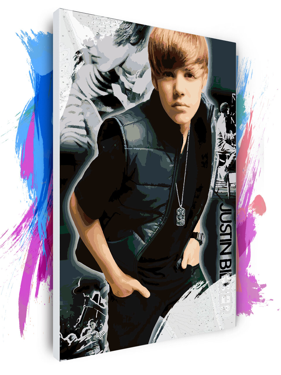 Картина по номерам на холсте Justin Bieber 2010, 60 х 90 см