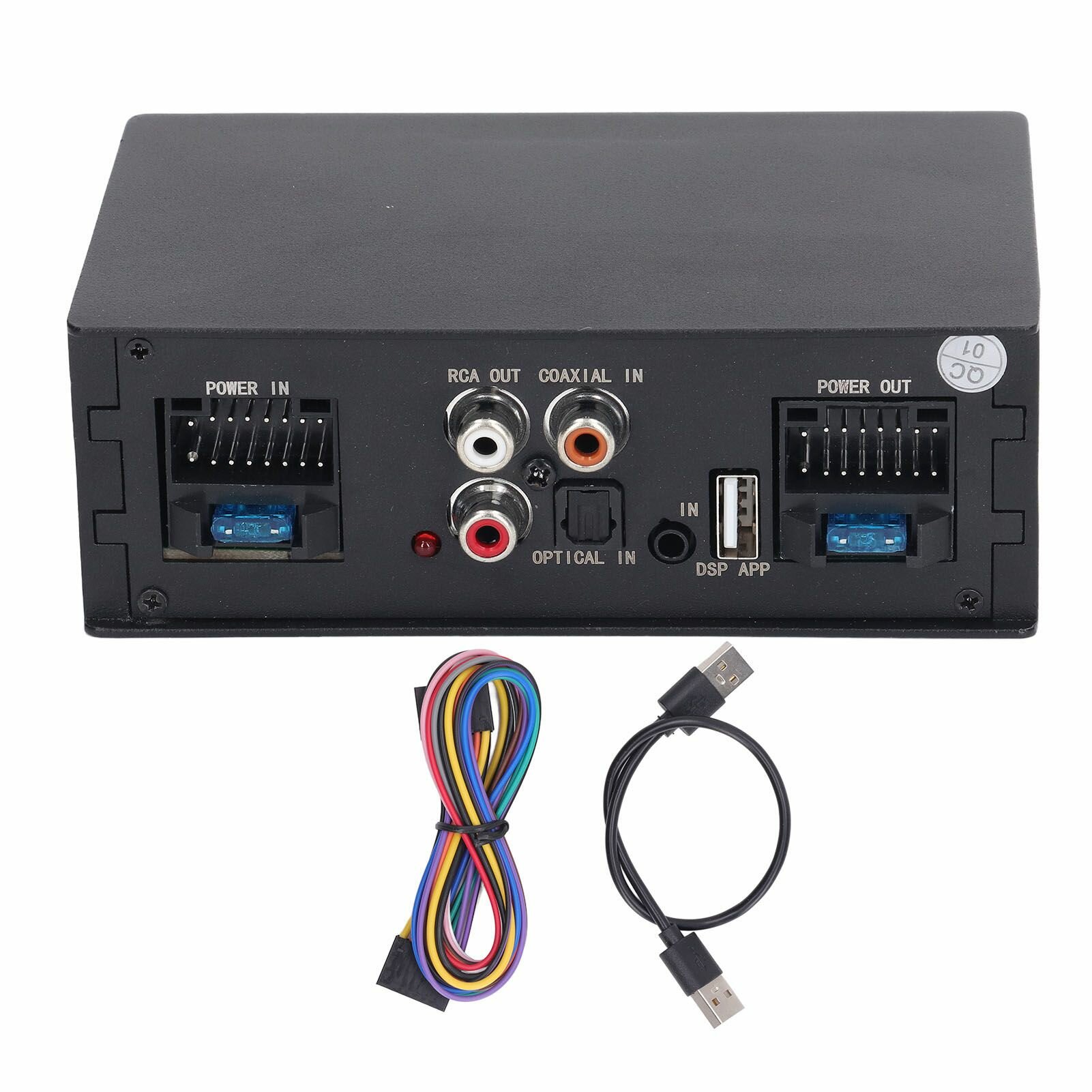 12V мини-усилитель для авто с RCA/USB/AUX входами и DSP (компактный ресивер)