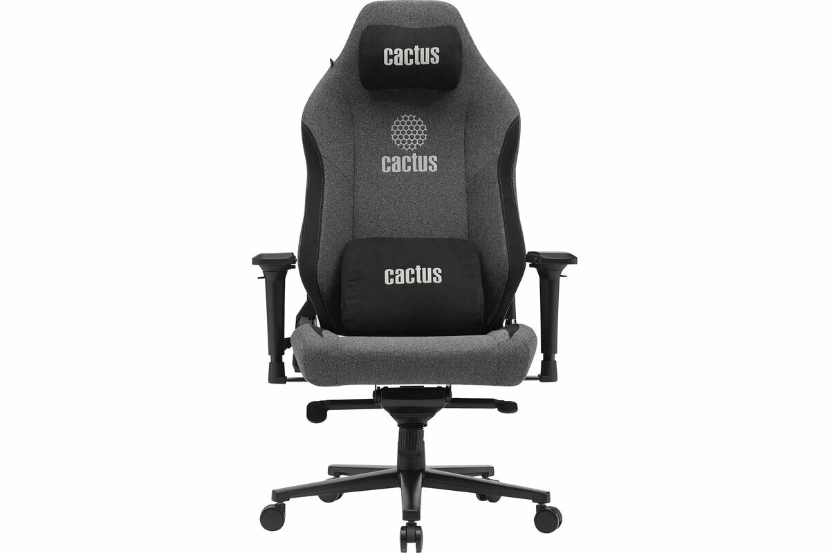 Кресло Cactus CS-CHR-MAG-GY серый/черный крестов. сталь пластик черный