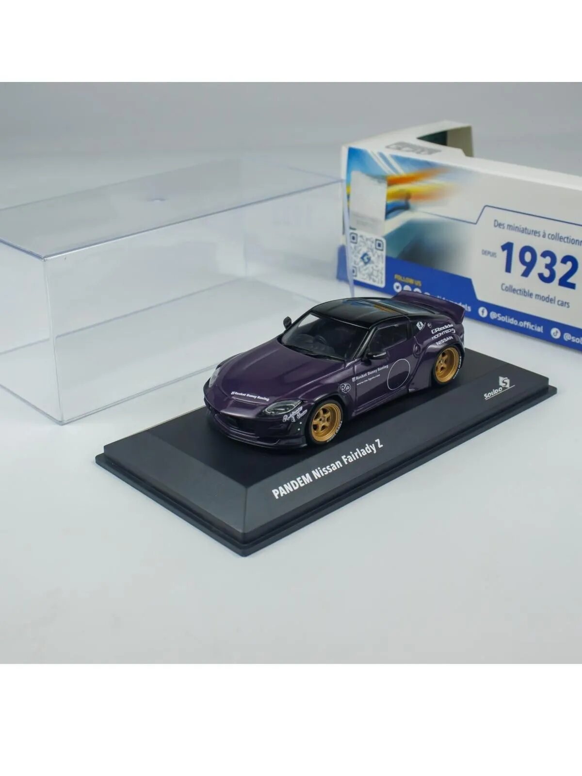 Машинка Solido 1/43 NISSAN 400Z ROCKET BUNNY PURPLE 2022 S4315502 Die-cast Alloy Car Model Gift