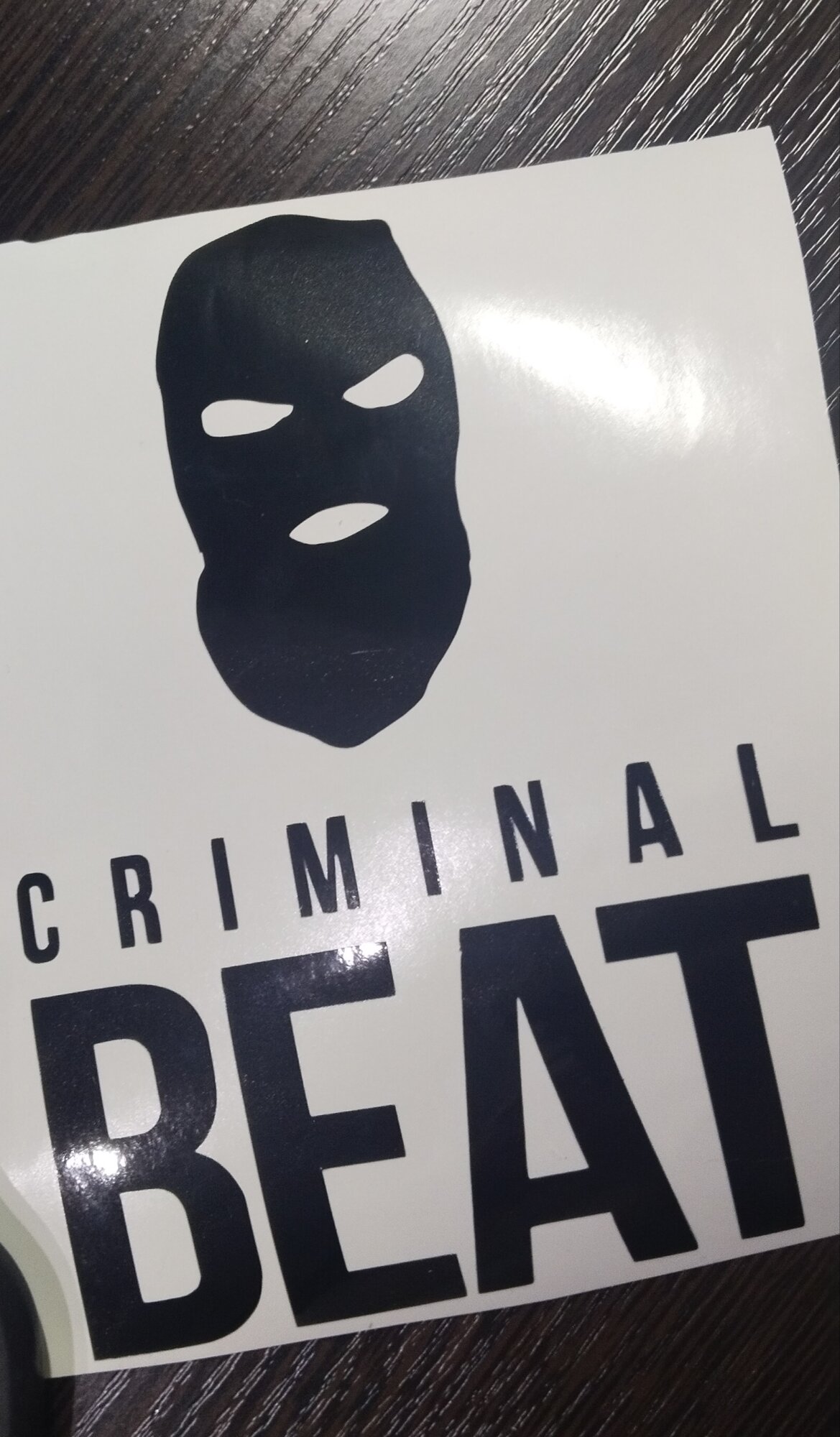 Наклейка на авто "CRIMINAL BIT". Цвет - Черный. Размер 15х10 см.