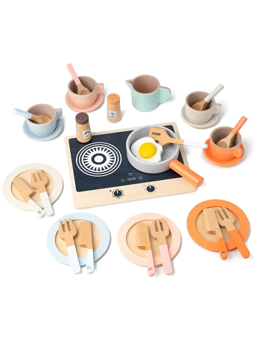 Набор для ролевых игр Kitchen Cooking Set, дерево, от 2 лет, 25x20x6,8 см, 1 кг