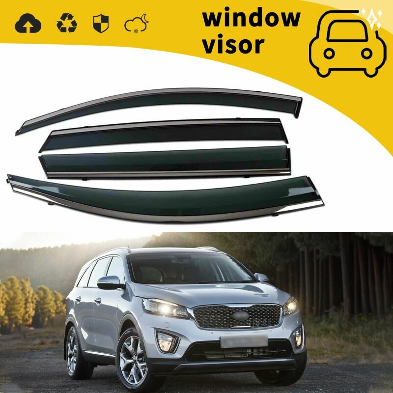 Подходит для 2010 - 2014 Kia Sorento модификации углеродного волокна для защиты от дождей.