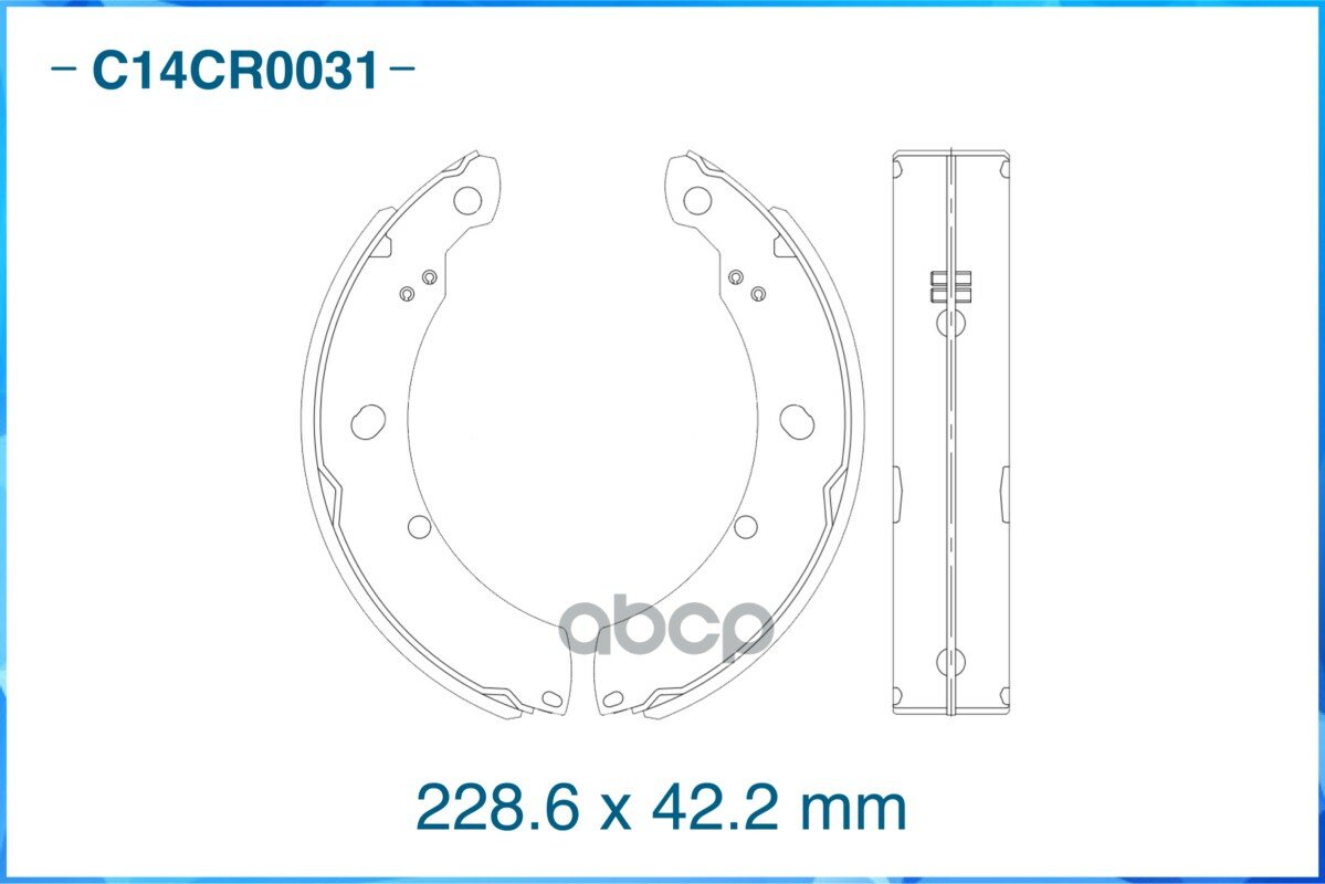 Колодки барабанные задние VW POLO (SED RUS) (2011>) CWORKS арт. c14cr0031