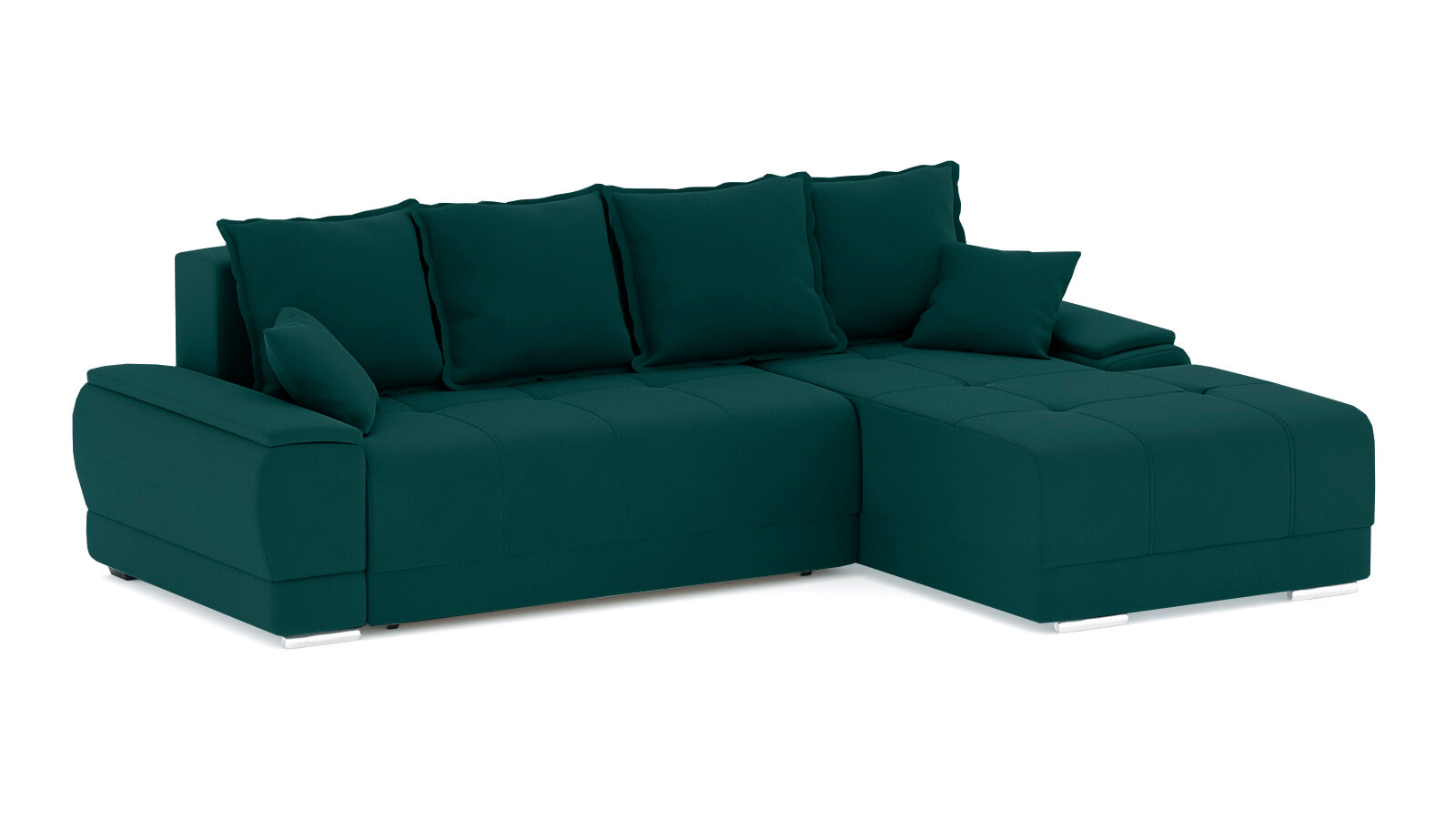 Угловой диван-кровать Nordviks" Мини, еврокнижка, угол левый/правый, велюр Зара Изумруд