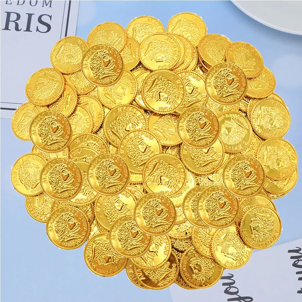 Пластиковые золотые монеты пираты 500 шт Golden