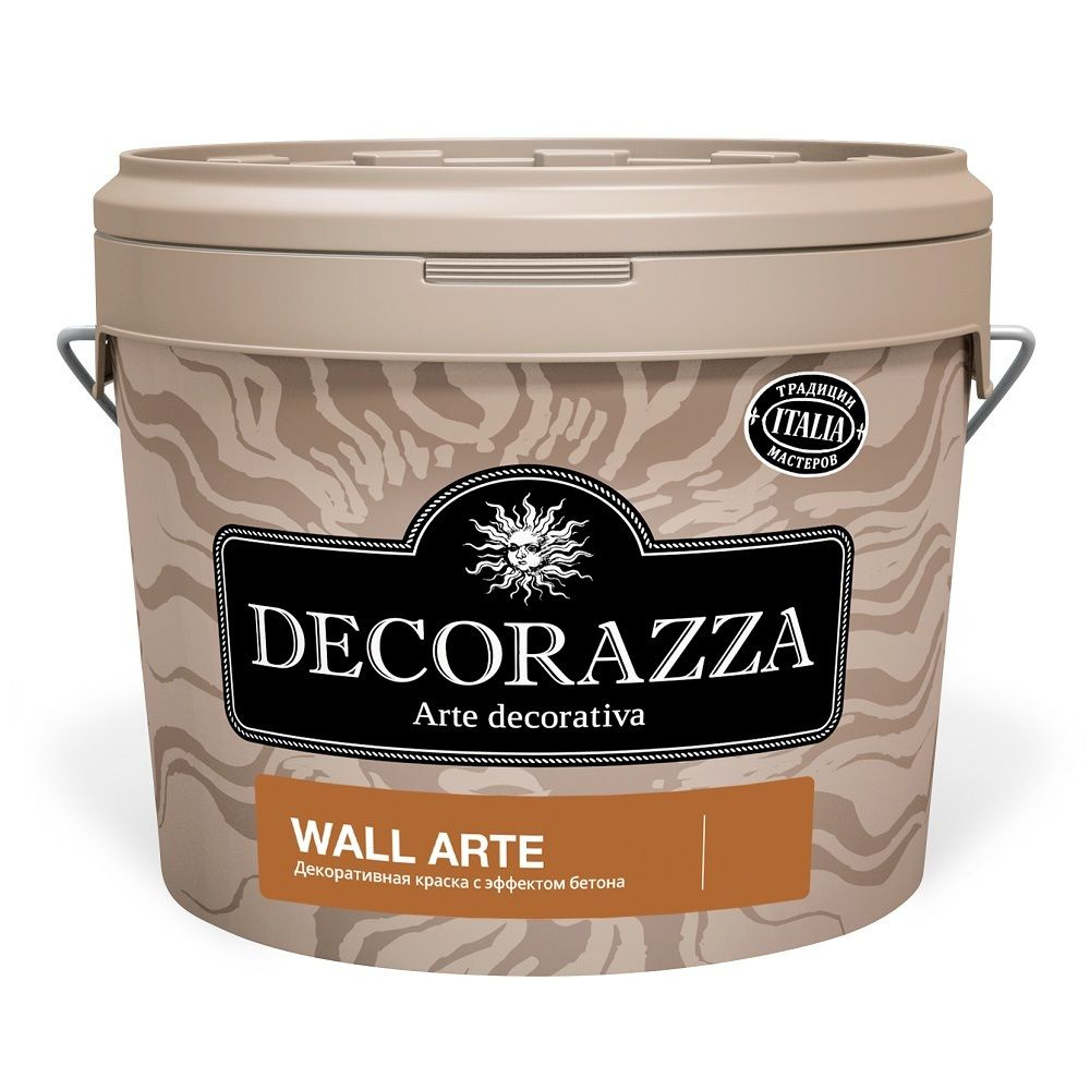 Декоративная Краска Матовая Decorazza Wall Arte 1.2кг WA 002 с Эффектом Гладкого Художественного Бетона, Имитации Панно.
