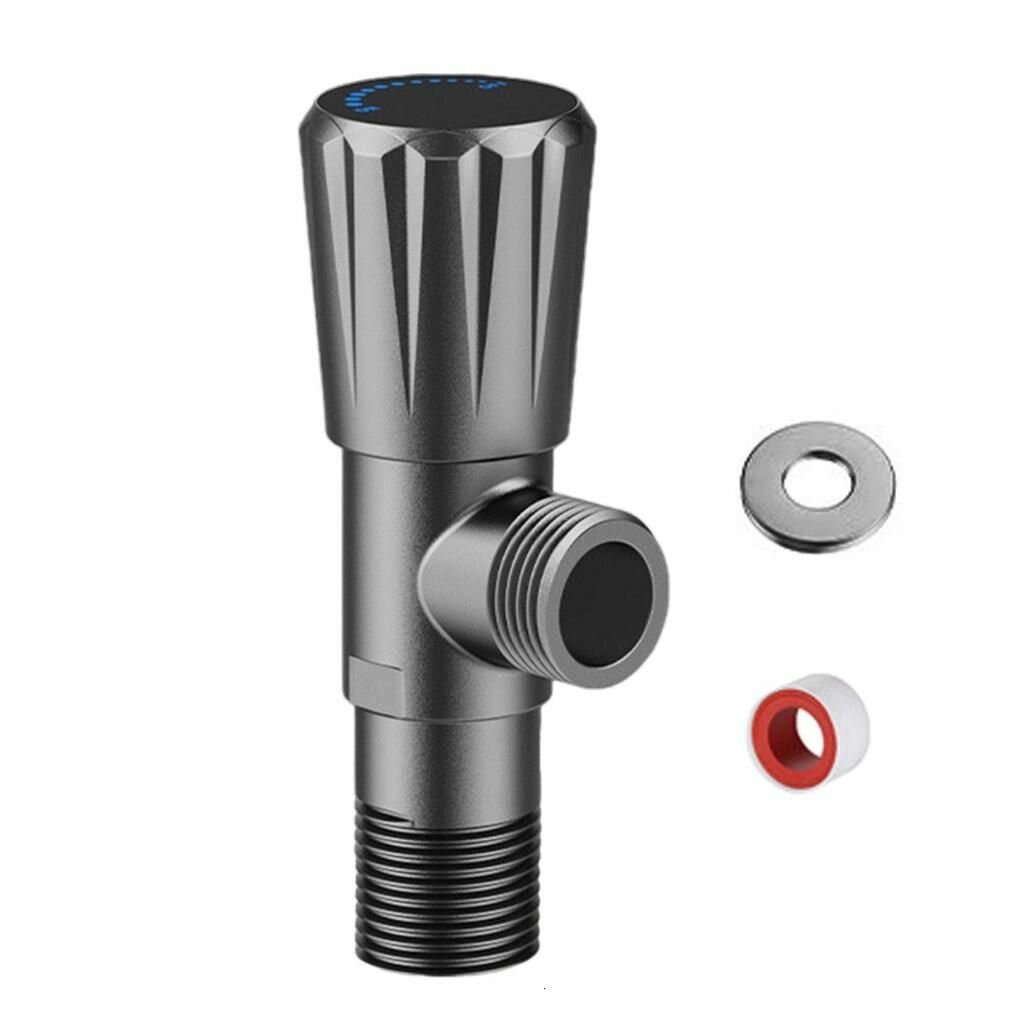 Вентильный блок, Утолщенный герметичный универсальный треугольный клапан для ванной комнаты с горячей и холодной водой-пистолет серый в одной упаковке