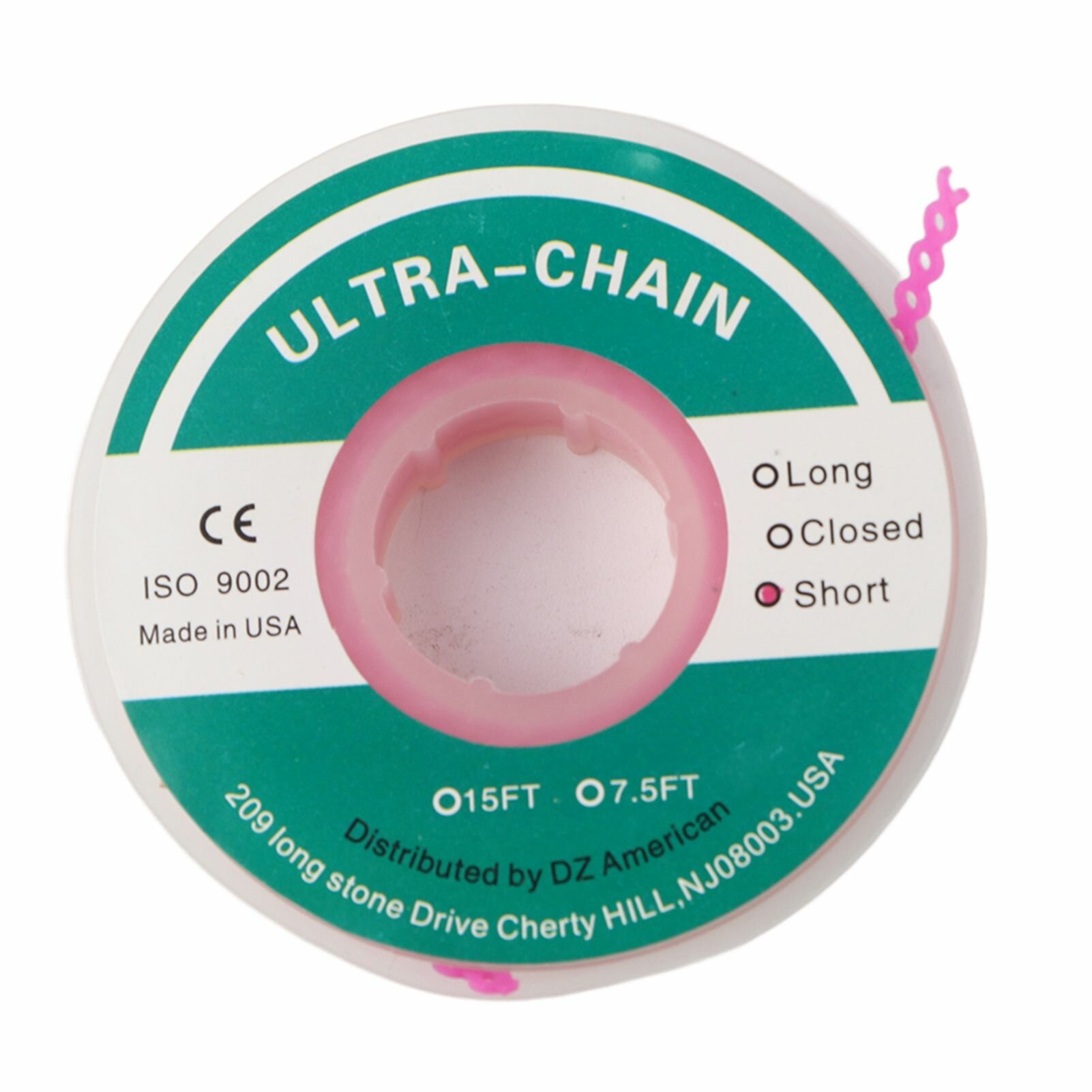 Ортодонтическая эластичная цепочка с резиновой лентой, аксессуары для стоматологических инструментов, розово-красный