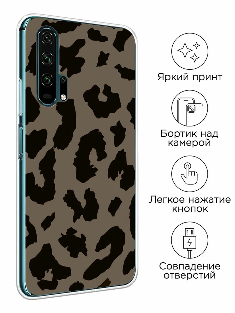 Чехол на Honor 20 Pro / Хонор 20 Про с принтом "Леопардовые пятна паттерн 1" — фото 1