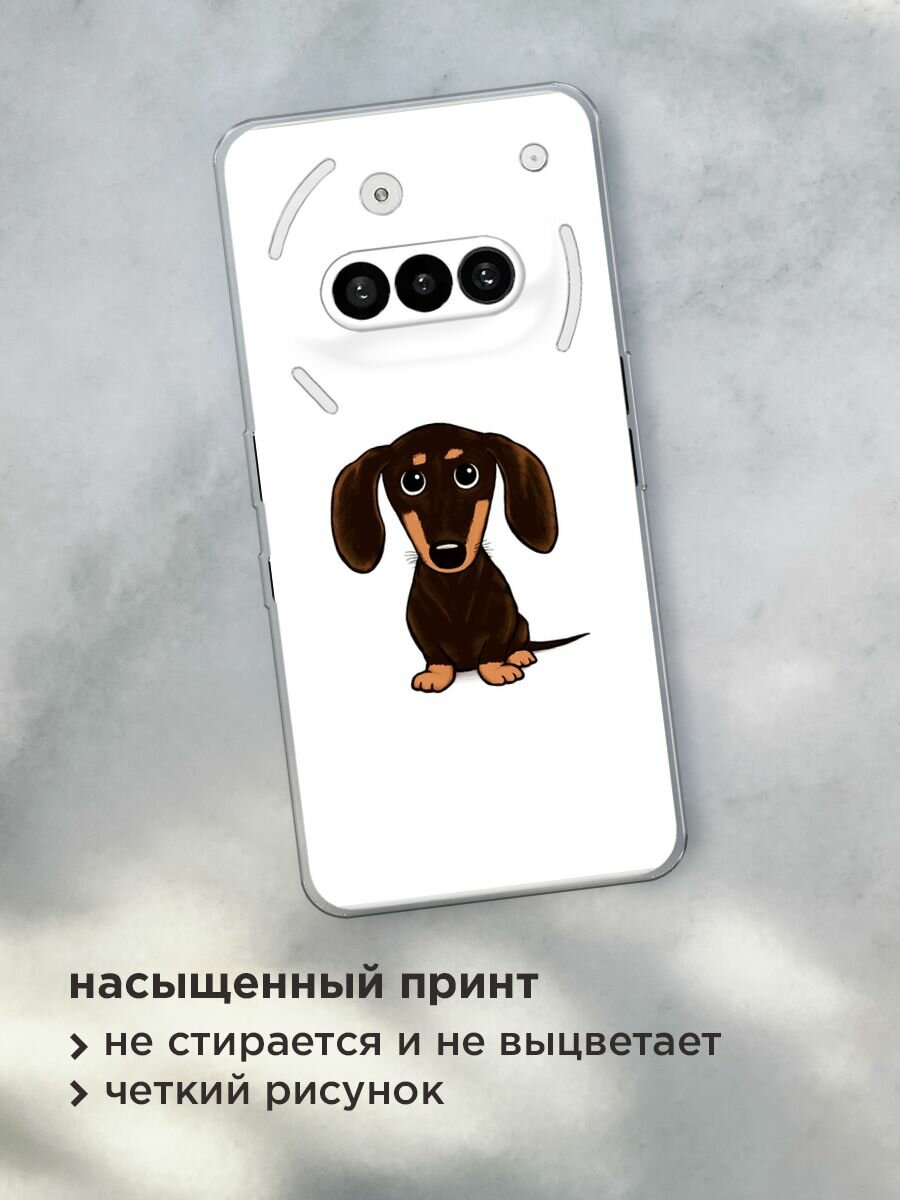 Чехол на Nothing Phone 3a / Нотинг Фон 3а с принтом "Маленькая такса" — фото 1