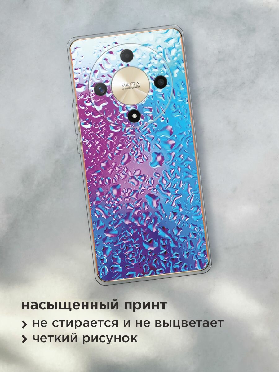 Силиконовый чехол на Honor X9b / Хонор X9B с принтом "Капли на стекле" — фото 1