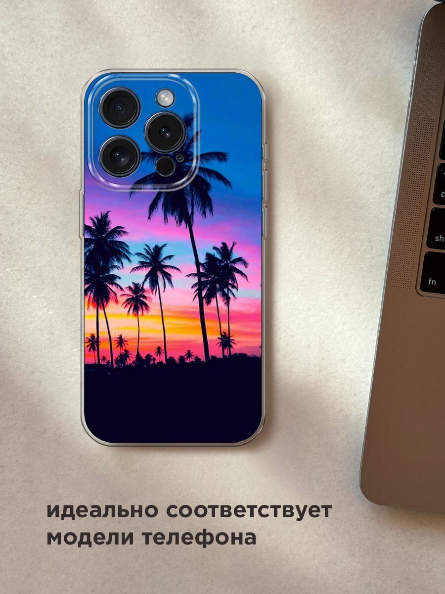 Чехол на Apple iPhone 15 Pro / Айфон 15 Про с принтом "Закат 5" — фото 1