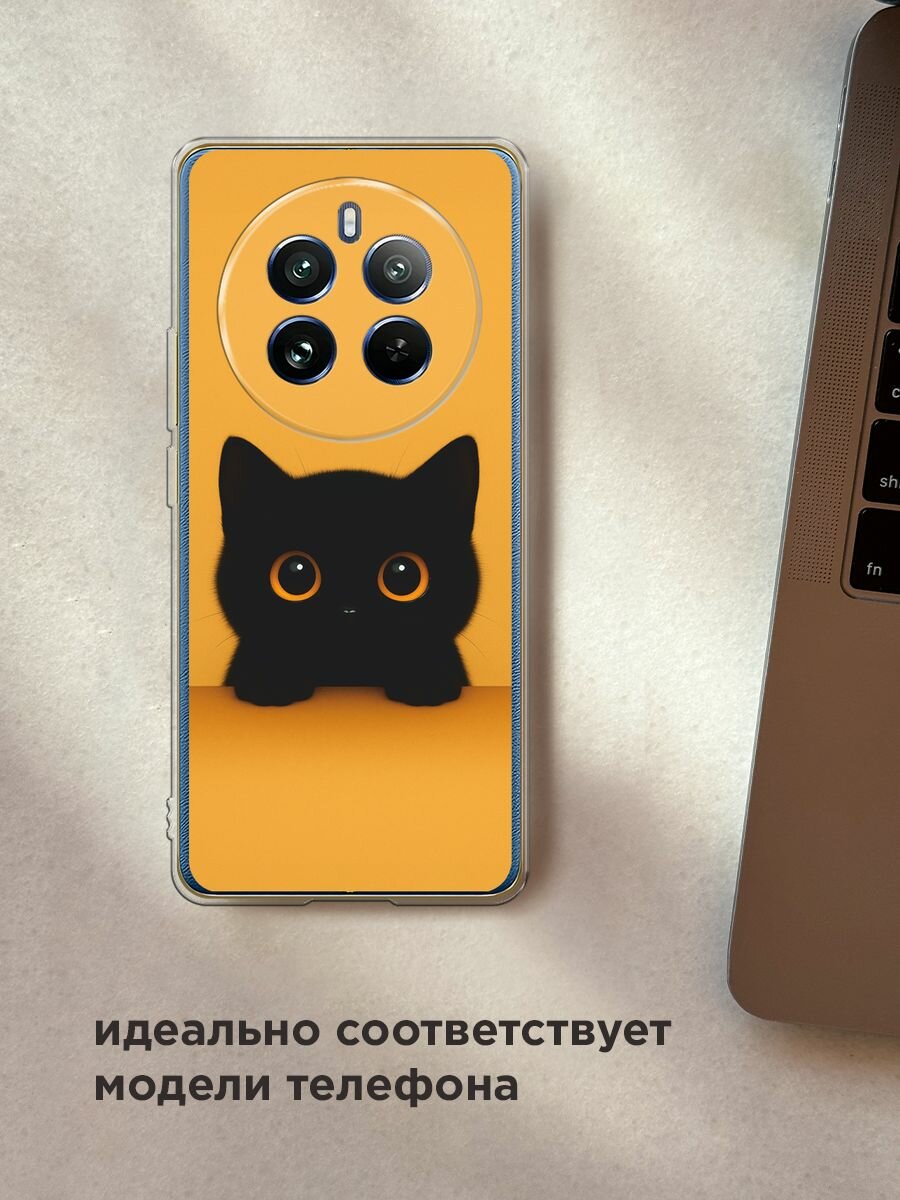 Чехол на Realme 12 Pro / Реалми 12 Про с принтом "Контрастный котик" — фото 1